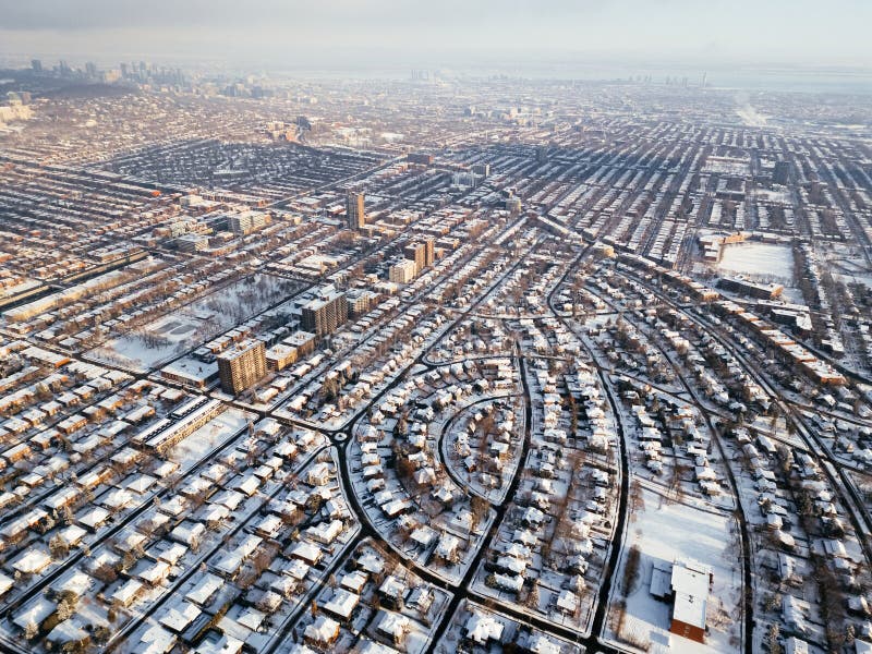 Suburban Winter in Montreal, Quebec, Canada. Stock Photo - Image of ...