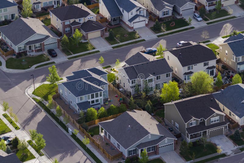 Suburbia stock photo. Image of view, roof, lawn, mountain - 31114912