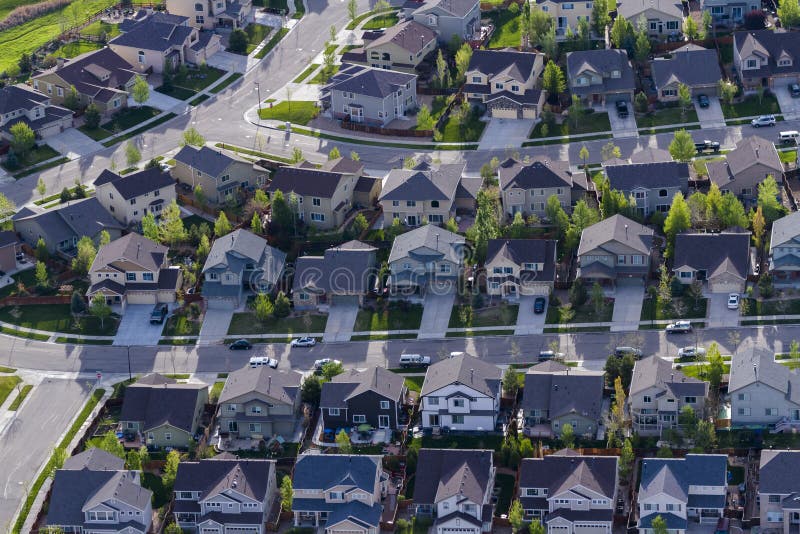 North American Suburbs with Typical Roads and Houses Stock Image ...