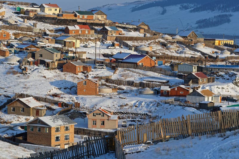 Suburbs of Ulaan Baatar on the Hills Surrounding the City Stock Image ...