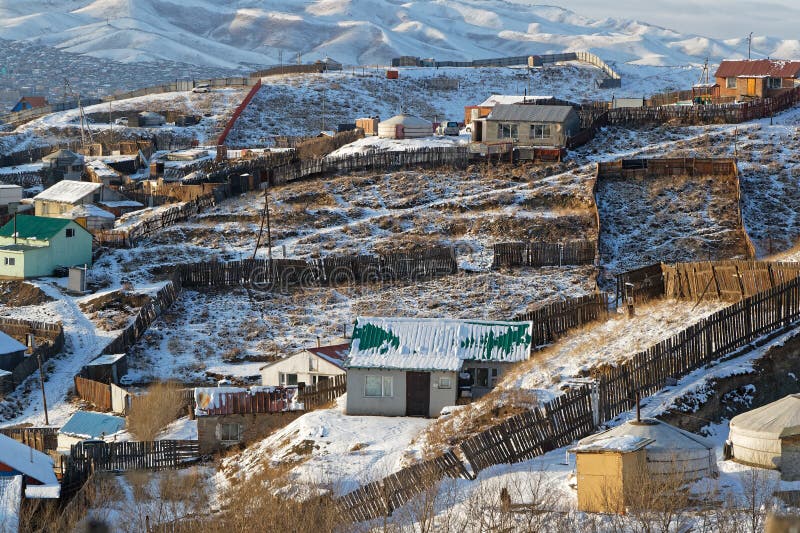 Suburbs of Ulaan Baatar on the Hills Surrounding the City Stock Image ...