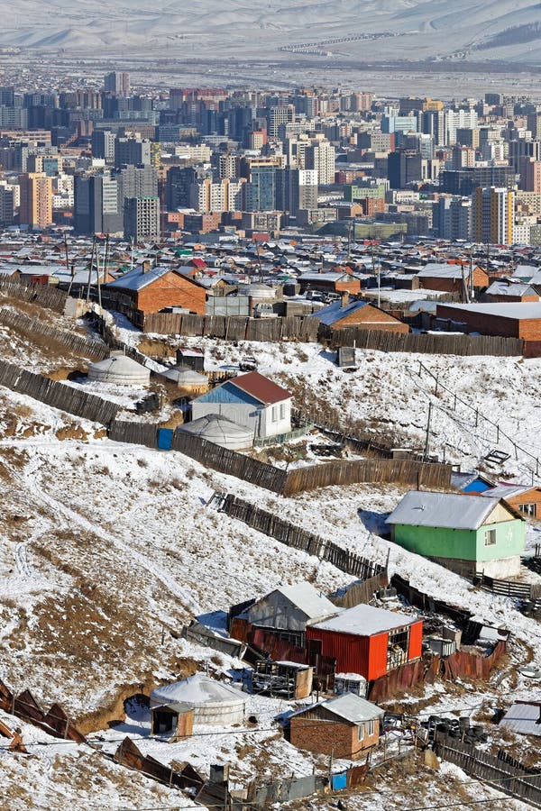 Suburbs of Ulaan Baatar and City Center Stock Image - Image of main ...