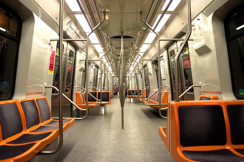 Interior of a subway train stock image. Image of contemporary - 26688087