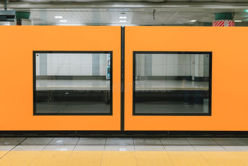 Subway Automatic Sliding Gate Door. Stock Photo - Image of automatic ...