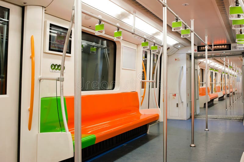 Interior Of A Clean, New Empty Subway Carriage Stock Photo - Image of ...