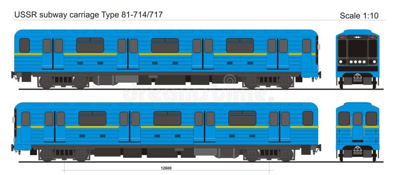 Subway Carriage Type 81-714 Stock Vector - Illustration of underground ...