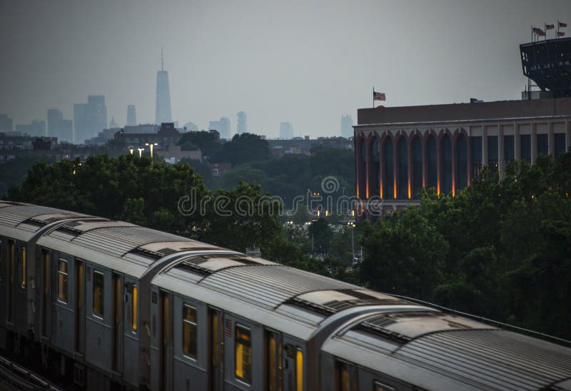 Subway in the city stock photo. Image of city, flag - 222805432
