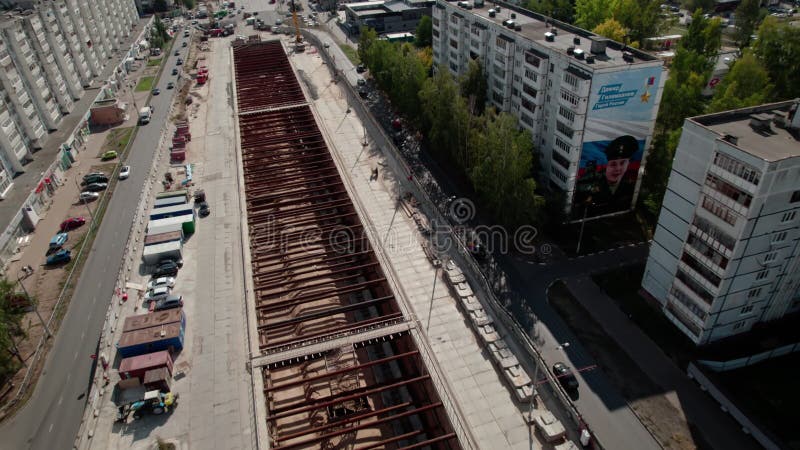 Subway Construction Powerful Symbol of Progress in Heart of City Stock ...