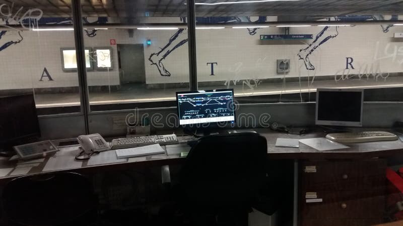 Subway control station editorial stock image. Image of automation ...
