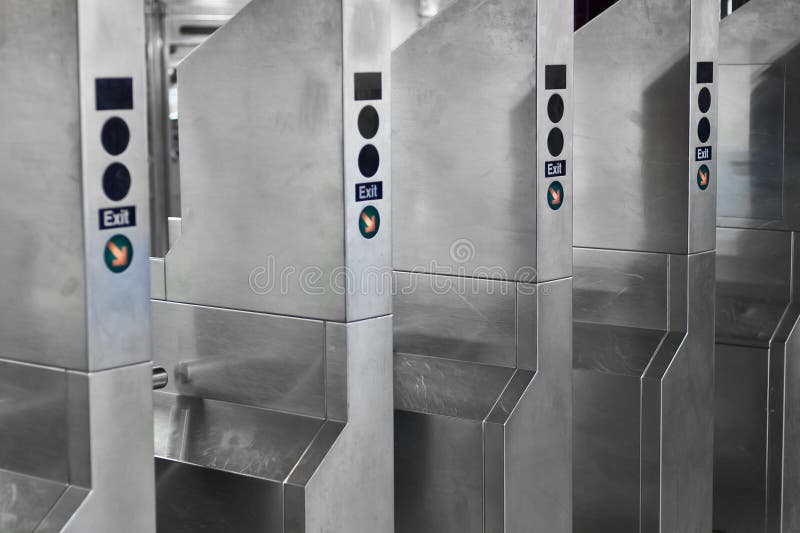 Subway Exit Gates stock photo. Image of exit, enter, access - 18128014