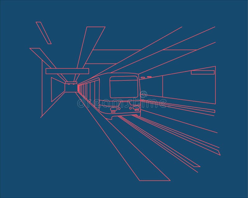 Subway stock vector. Illustration of rails, subway, drawn - 48442392