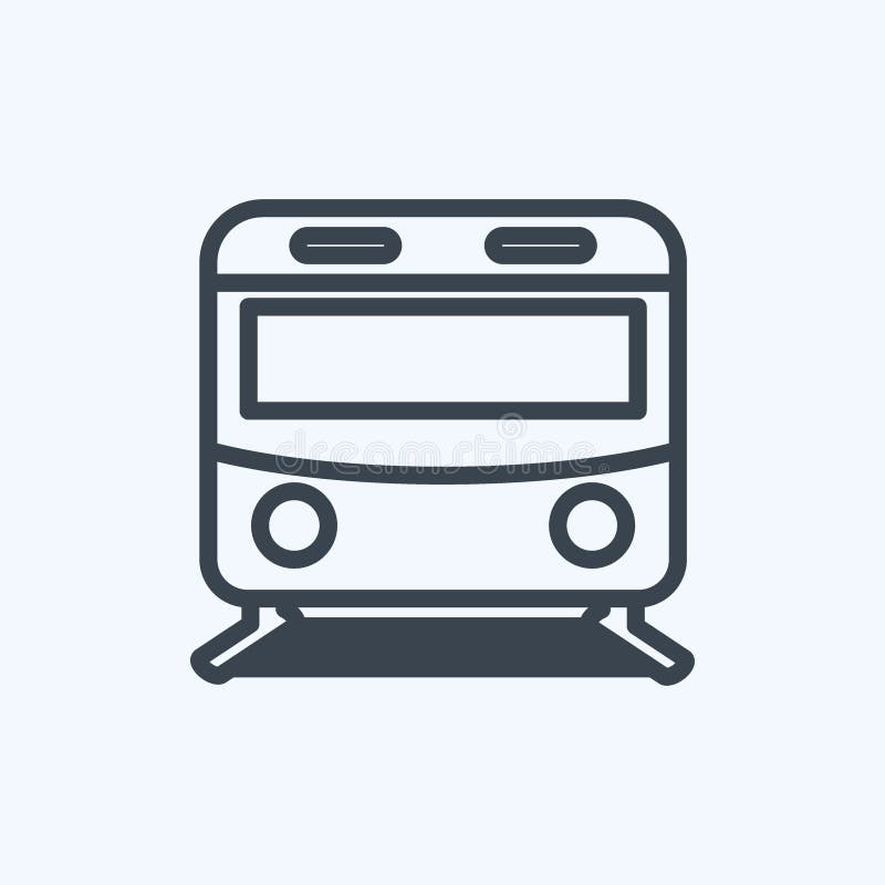 Subway Icon in Trendy Line Style Isolated on Soft Blue Background Stock ...