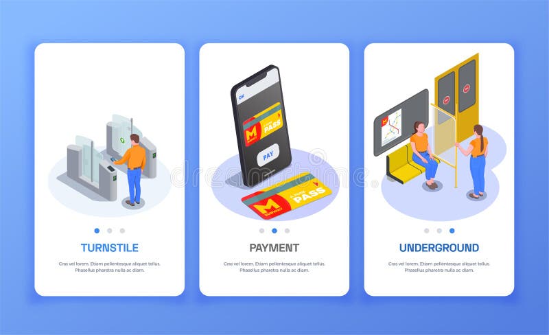 Subway Isometric Banners Set Stock Vector - Illustration of isometric ...