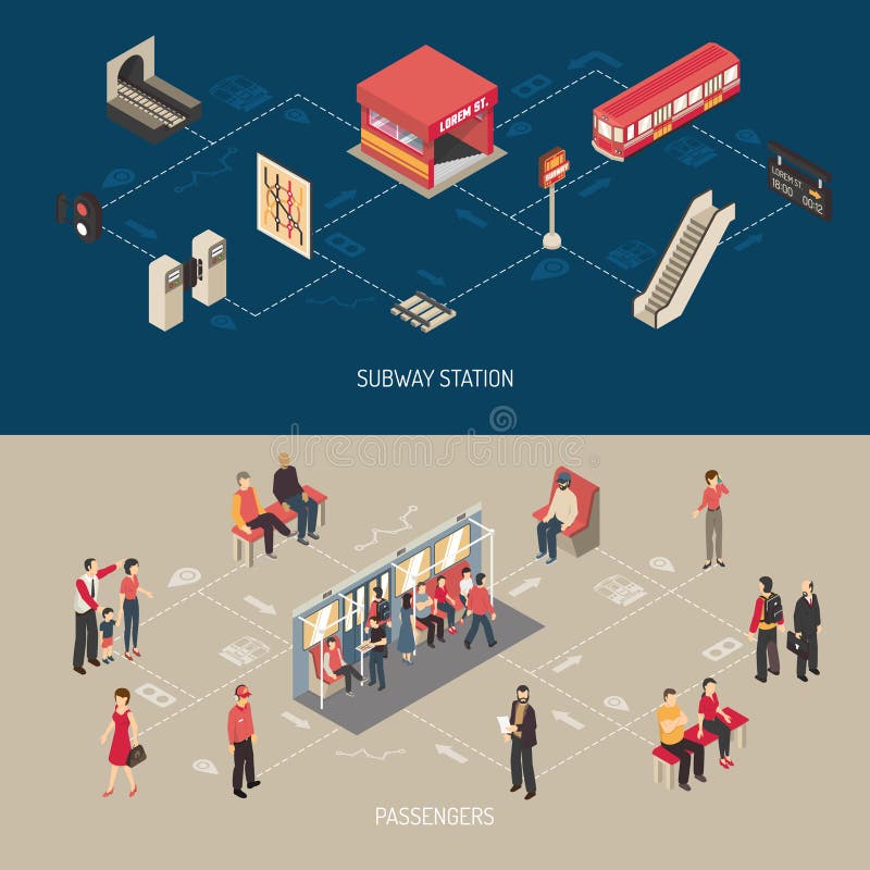 Subway Isometric Infographics Stock Vector - Illustration of background ...