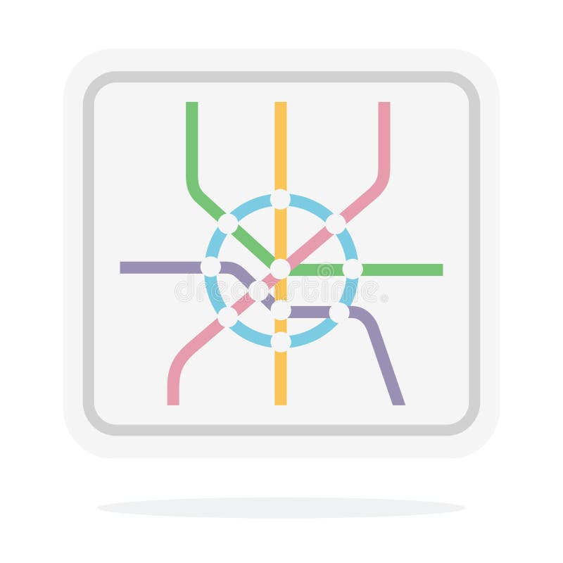 Subway Map Vector Flat Isolated on White Stock Vector - Illustration of ...