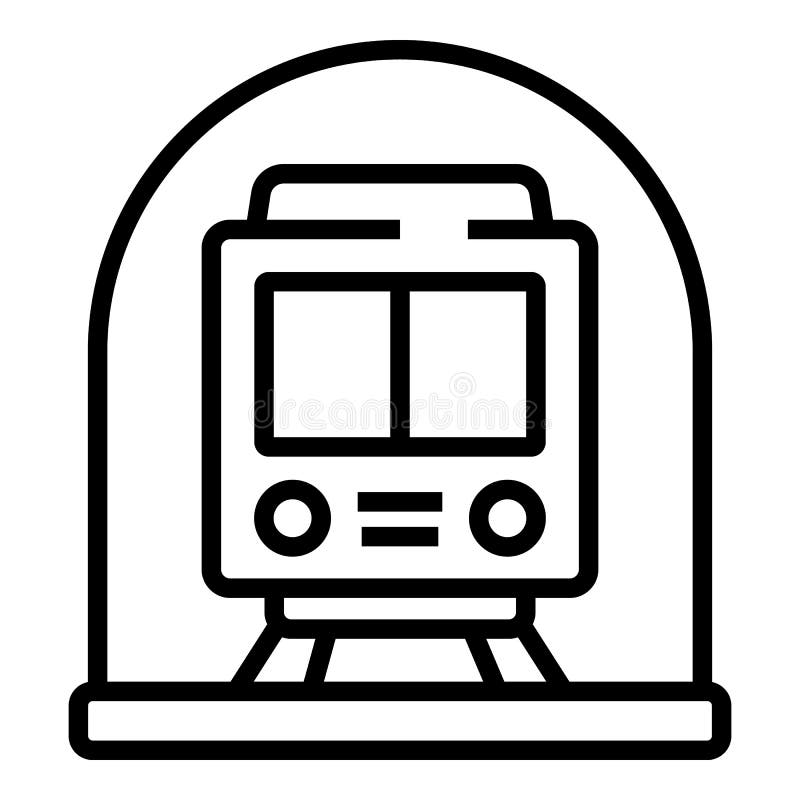 Subway Metro Train Icon, Outline Style Stock Vector - Illustration of ...