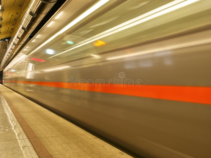 Subway Metro Train Long Exposure Stock Photo - Image of spandau, long ...