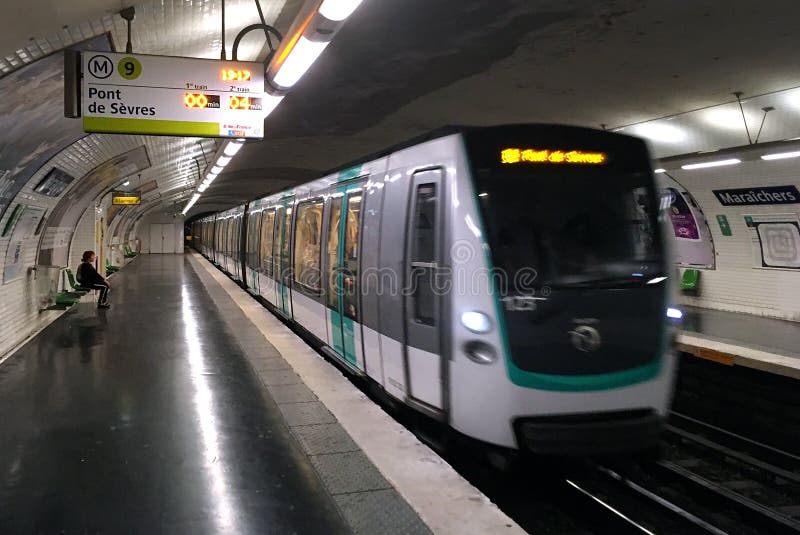 Subway Paris editorial stock photo. Image of rail, transportation ...
