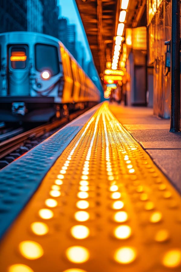 Subway Platform Lights, Perspective View, Train, Platform Edge ...