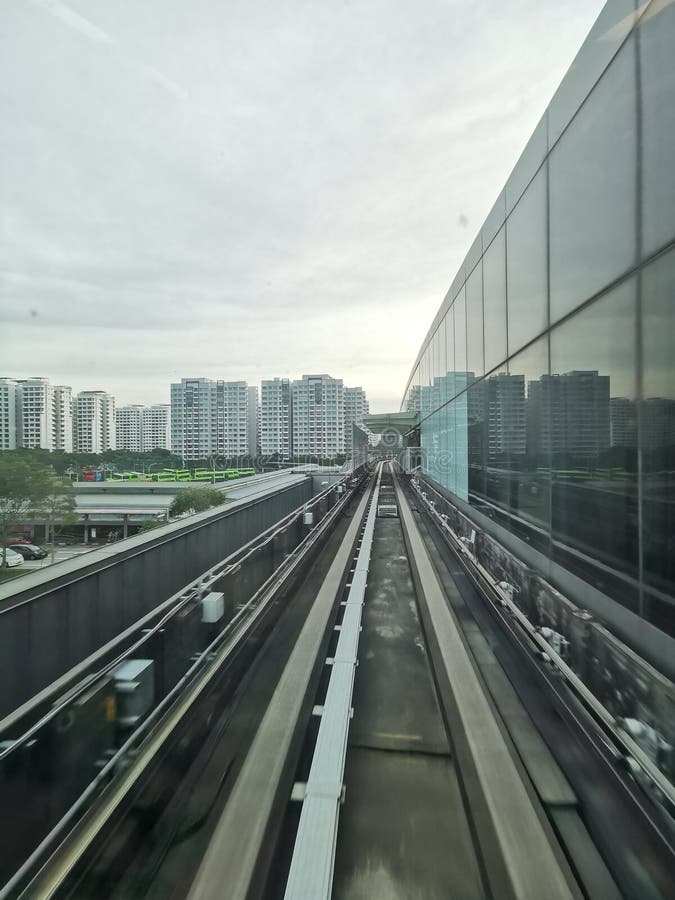 Subway rail building stock photo. Image of building - 265305500