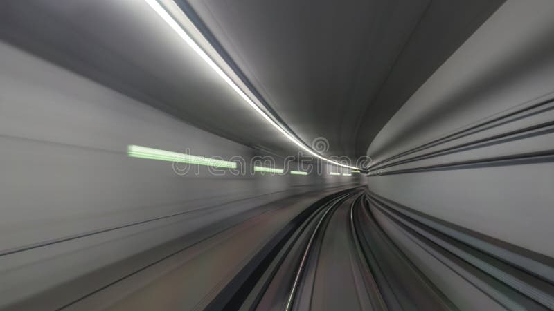Subway rails in tunnel stock photo. Image of construction - 67060378
