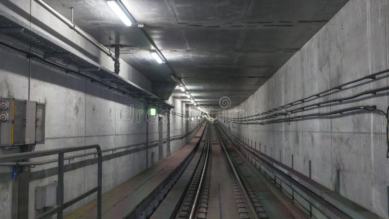 Subway rails in tunnel stock photo. Image of railway - 67060544