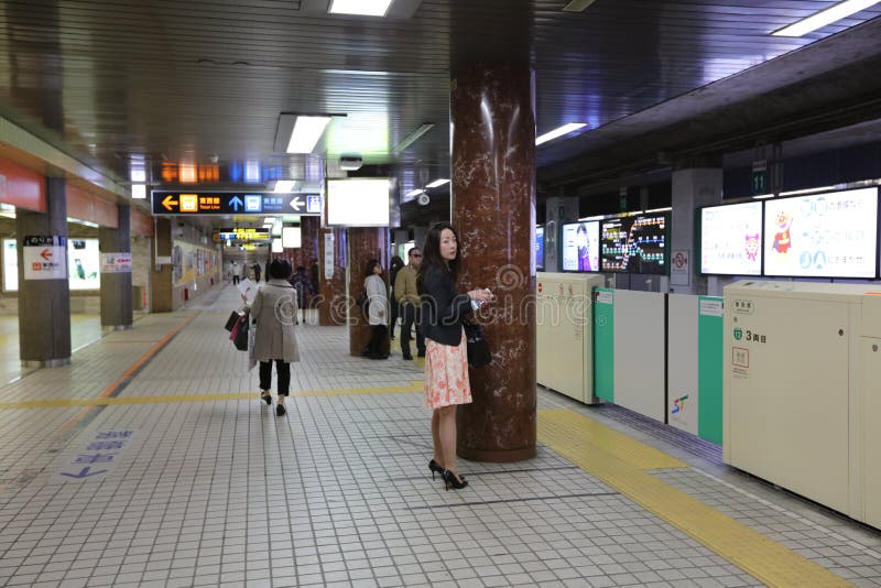The Subway in Sapporo Downtown, 2017 Editorial Stock Image - Image of ...
