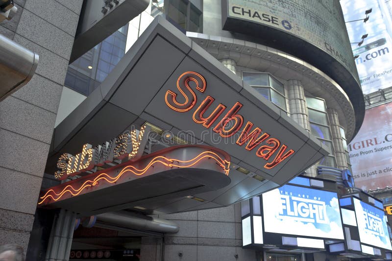 Subway Sign in Times Square Editorial Photo - Image of times ...