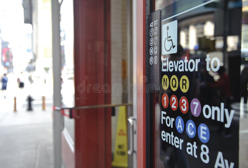 Subway Sign in Times Square Editorial Photography - Image of train ...