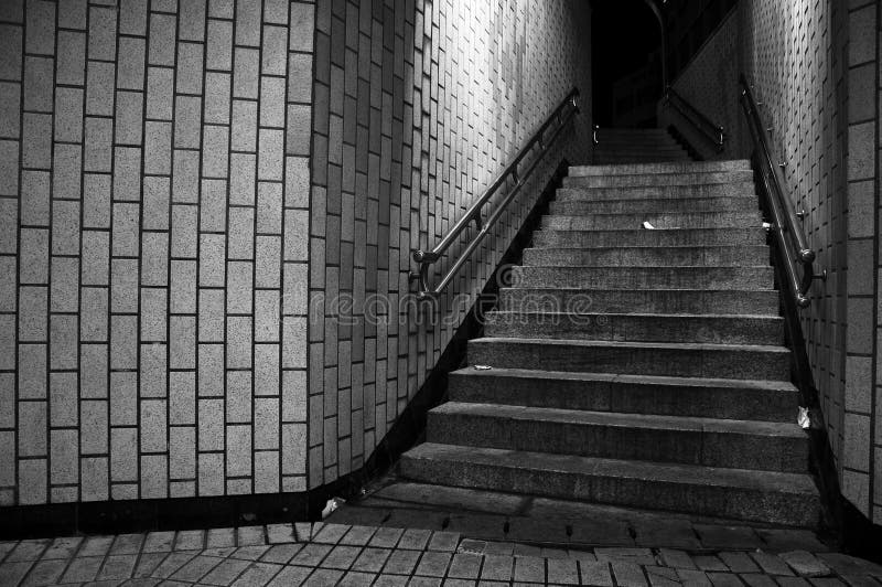 Subway Stairs stock image. Image of underground, railing - 14915147