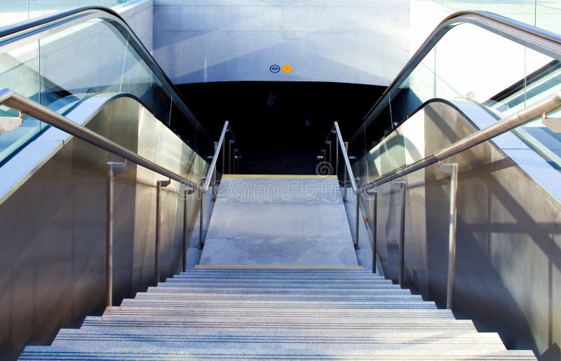 Subway Stairs stock image. Image of underground, railing - 14915147