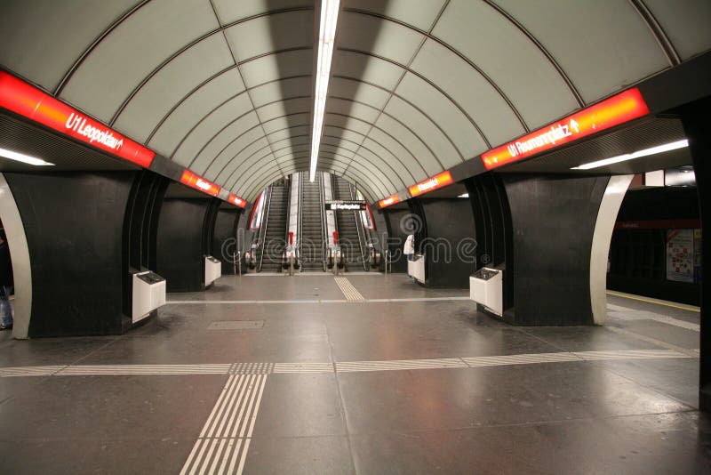 Subway-Station stock image. Image of columns, tube, tunnel - 2096653