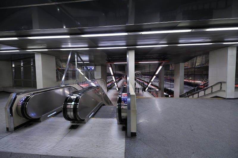 Subway station escalator stock image. Image of metro - 46894951
