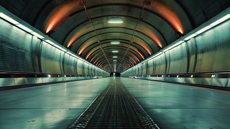 Subway Station with Futuristic Architecture Stock Illustration ...