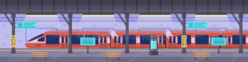 Subway Station. Metro Station Platform, Empty Subway Underground ...