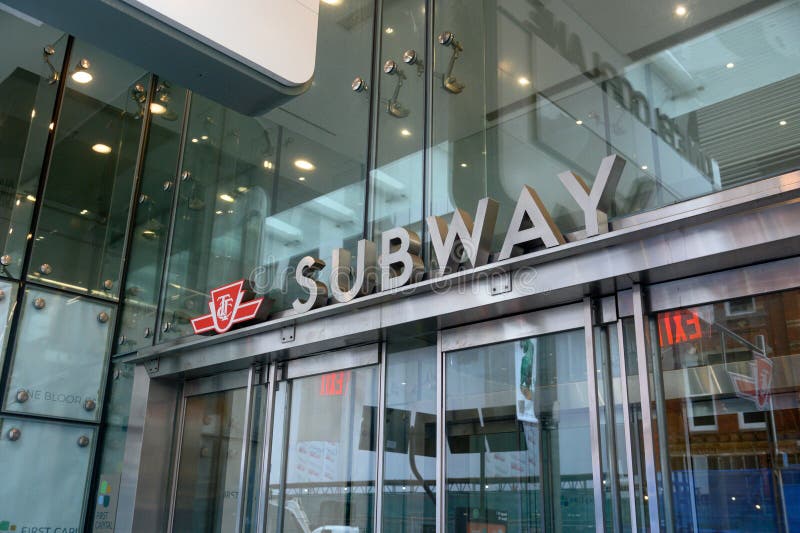 Subway station sign of TTC editorial image. Image of banner - 330653865