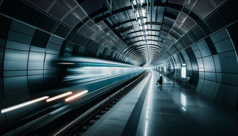 Subway station speed blur stock illustration. Illustration of ...