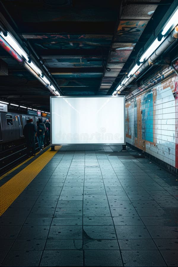 Subway Station, a Vivid Capture of an Underground Subway Platform with ...