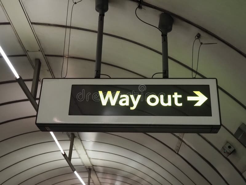 Subway Station Way Out Sign Stock Image - Image of tube, underground ...