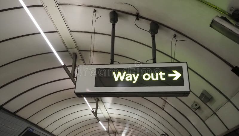 Subway Station Way Out Sign Stock Image - Image of transport ...