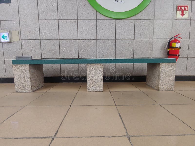Subway stone bench stock image. Image of bench, green - 145444619