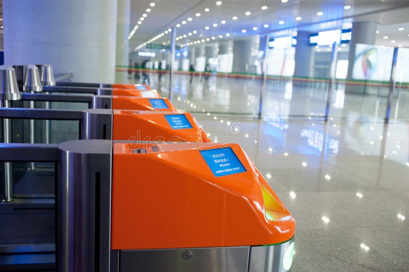 Subway ticket gate design stock photo. Image of quick - 24567532