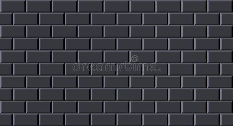 Subway Tile Seamless Pattern. Realistic Black Masonry for Metro ...