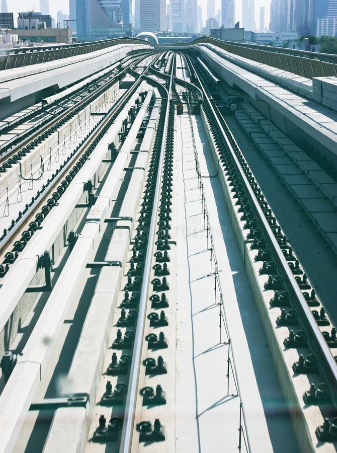 Subway tracks stock image. Image of skyscraper, road - 21693573