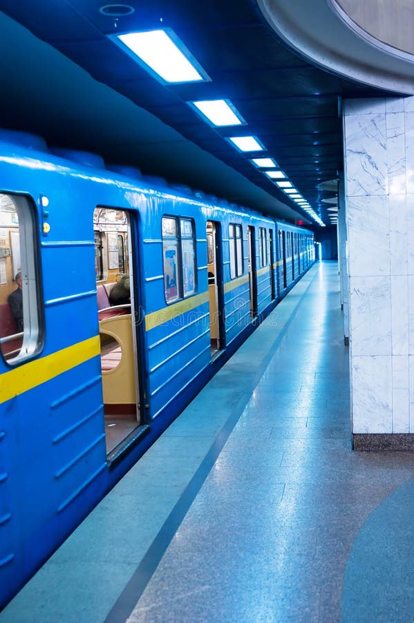 Subway Train Fast Approaching Stock Photo - Image of commuting, track ...