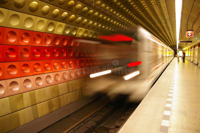 Subway Train Fast Approaching Stock Photo - Image of commuting, track ...
