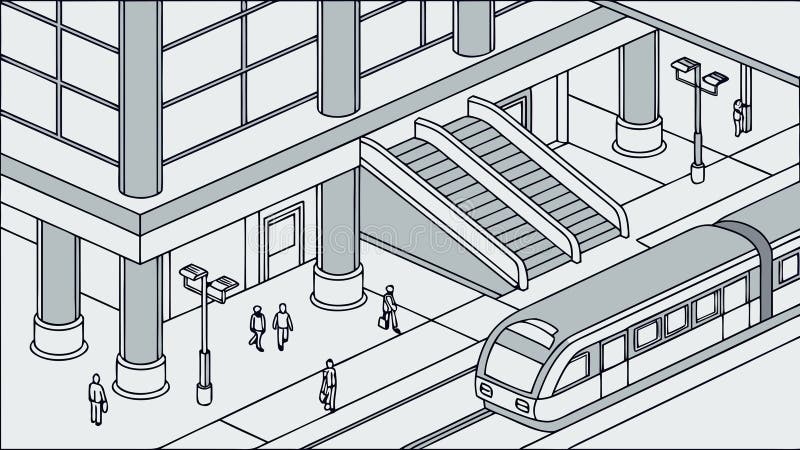 Subway Train Arriving at an Underground Station, Vector Design ...