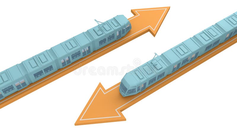 Subway Train on Arrow Isolated on White Stock Illustration ...