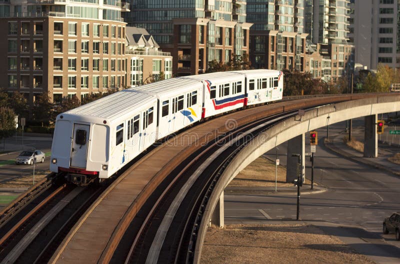 Subway train on bridge stock image. Image of transport - 26999357