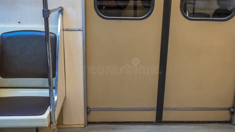 Subway Train with Closed Doors on Platform. Metal Doors on the Train ...